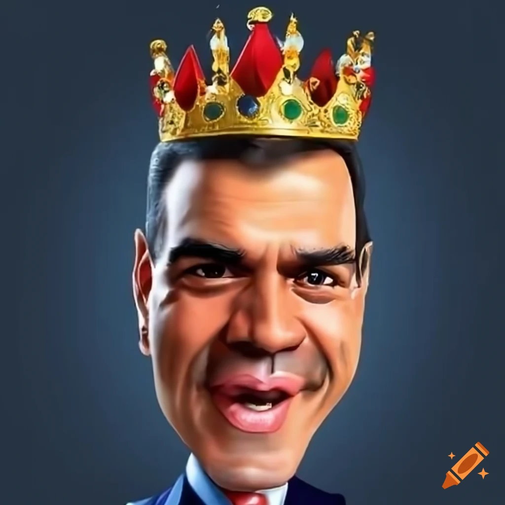 Dramatic caricature of spain's prime minister, pedro sánchez, with a ...