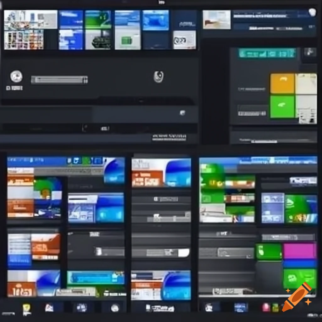 Windows desktop filled with program shortcuts on Craiyon