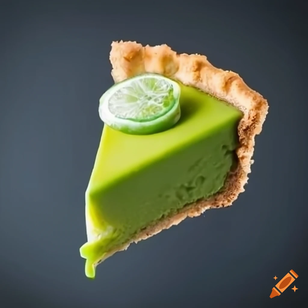 Close-up of a person eating key lime pie on Craiyon