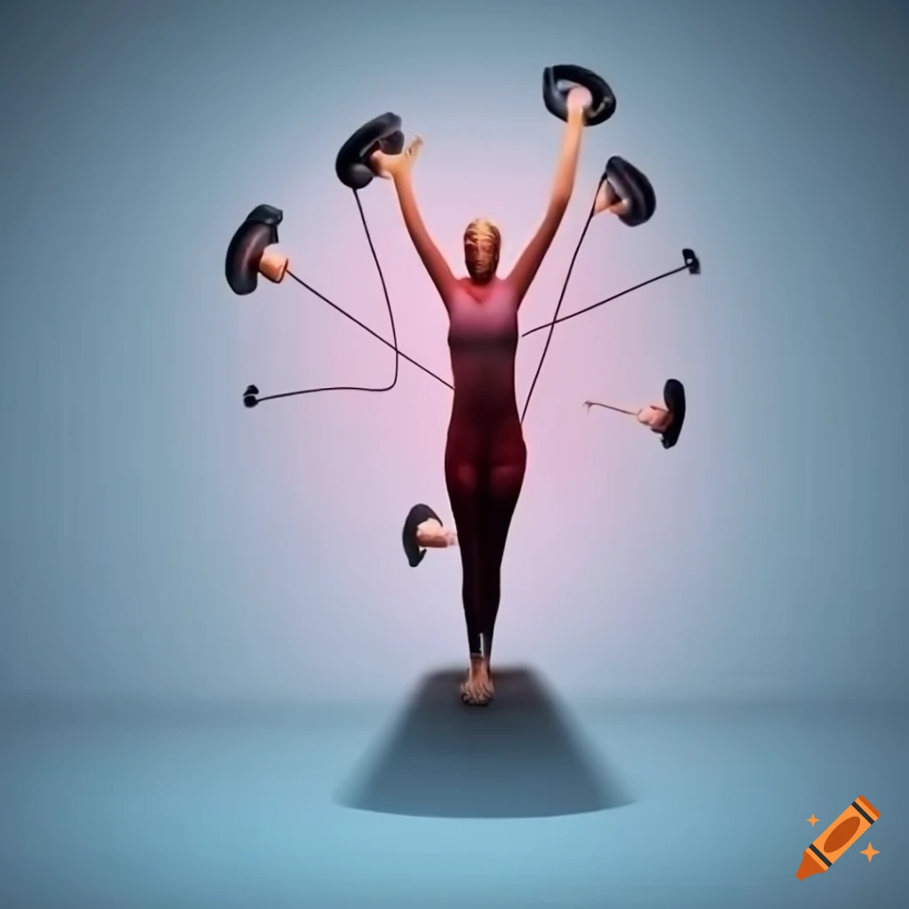 Hand emerging from loudspeaker with a power pose on Craiyon