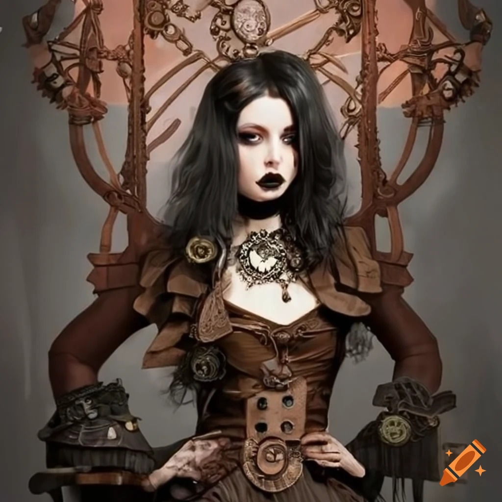 Goth steampunk aesthetic on Craiyon