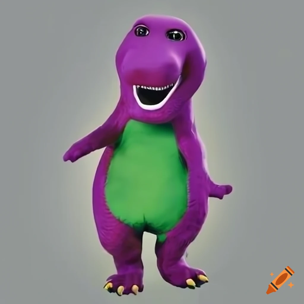 Realistic barney dinosaur on Craiyon