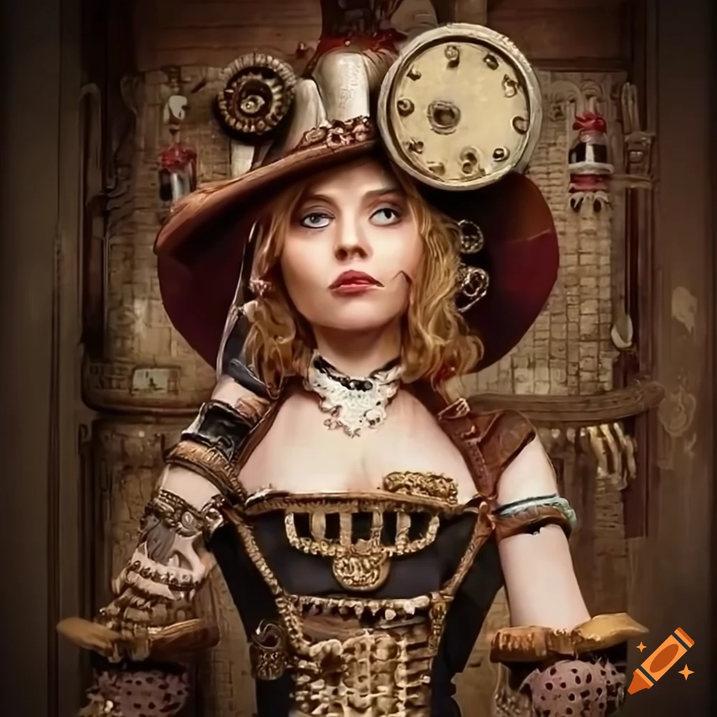 Steampunk alice in wonderland on Craiyon