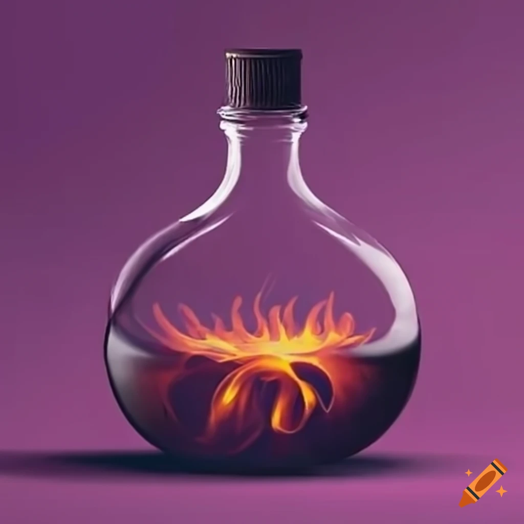 Exploding round purple magic potions bottle on Craiyon