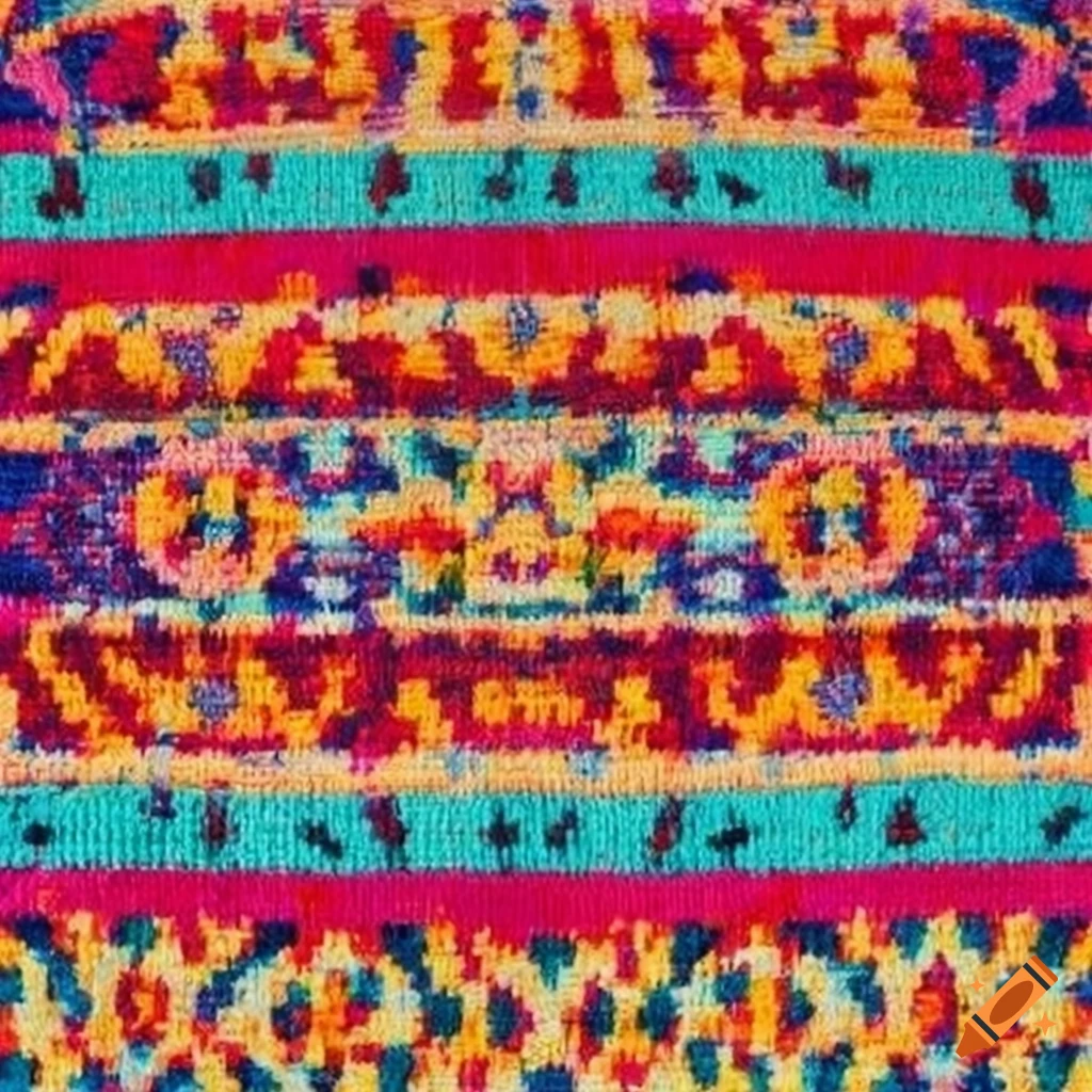Vibrant woven tapestry on Craiyon