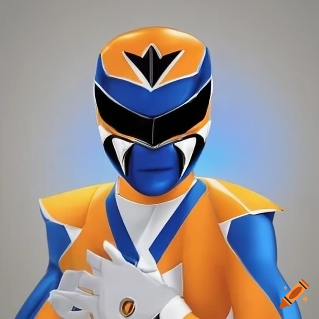 Blue and orange power ranger characters on Craiyon