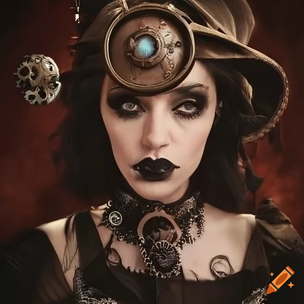 Goth steampunk aesthetic on Craiyon