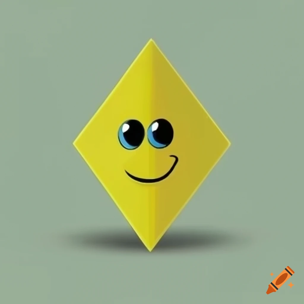 Yellow smiling cartoon rhombus on Craiyon
