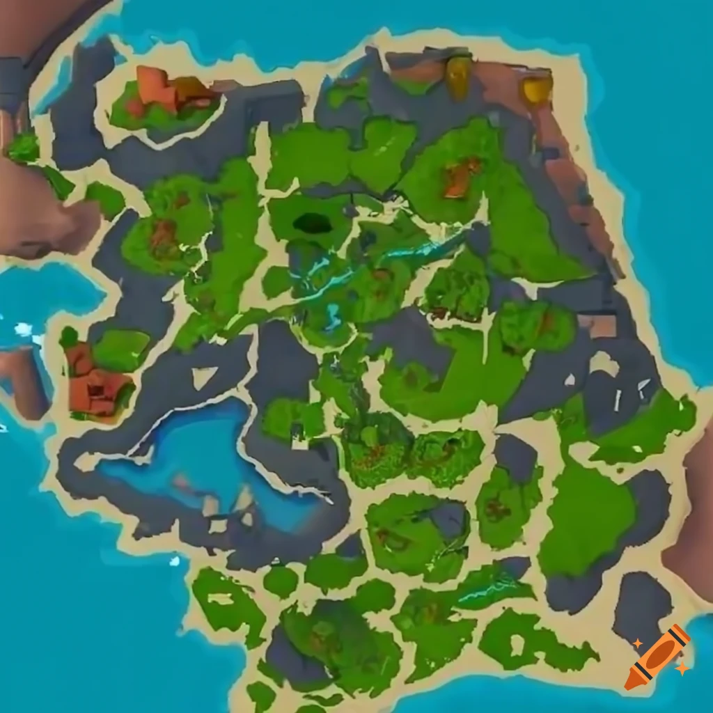 Fortnite map on Craiyon
