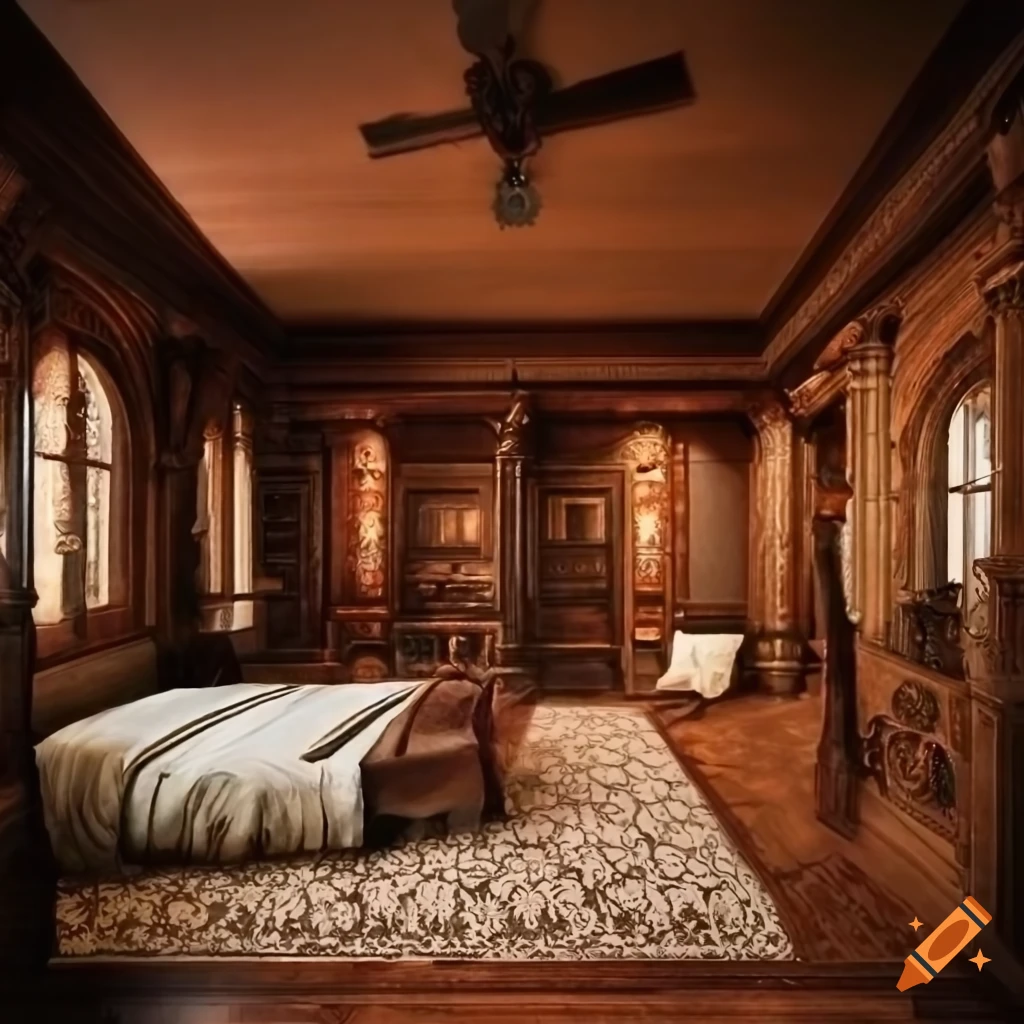 Spacious bedroom with four poster bed, closet, sink, and reinforced ...