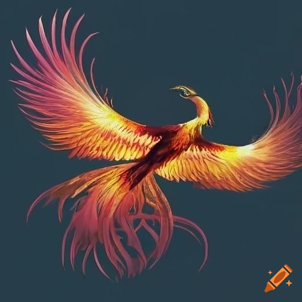 Phoenix flying from its ashes on Craiyon