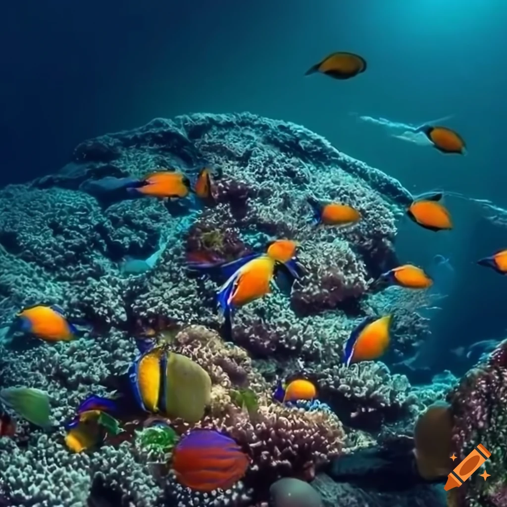 Group of vivid exotic fish in hyper-sharp underwater micro photography ...
