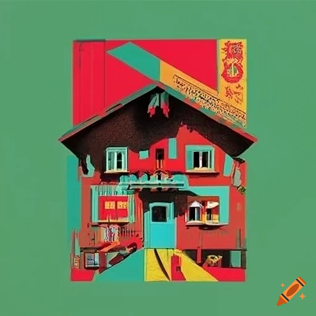 Steezy Alpine Architecture Poster in 'cuckoo clock' style by Norman ...
