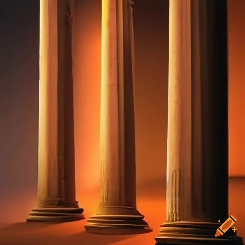 Orange roman columns on Craiyon