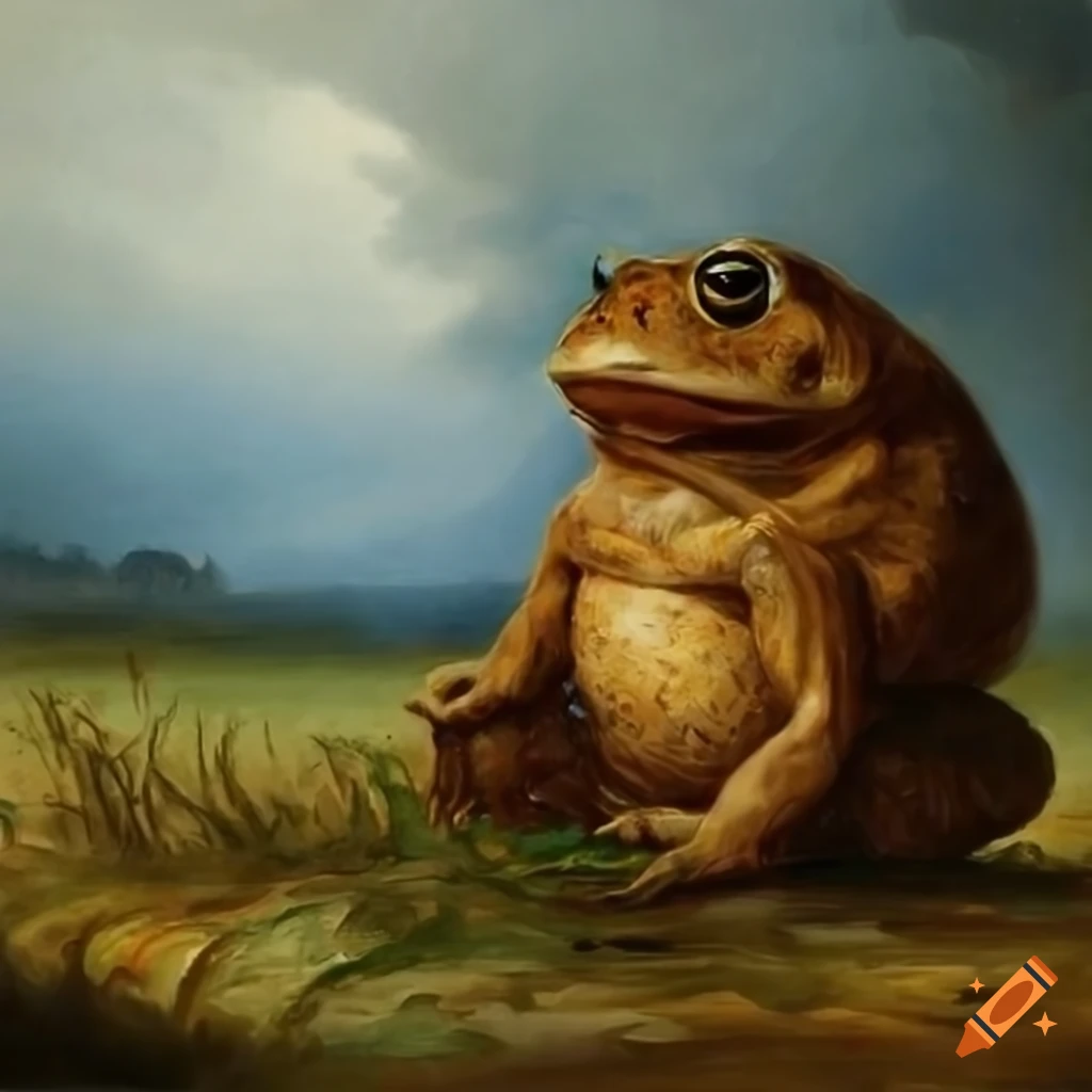 Giant cane toad in an australian cane field during a thunderstorm on ...