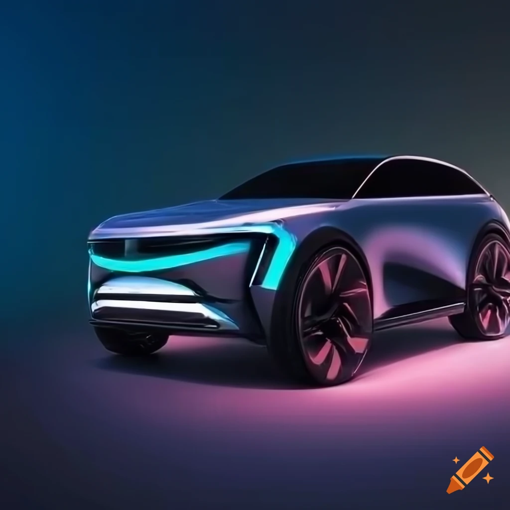 Futuristic suv car concept with epic detail on gradient background on ...