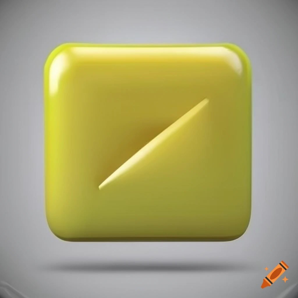 3d yellow play button game icon on white background on Craiyon