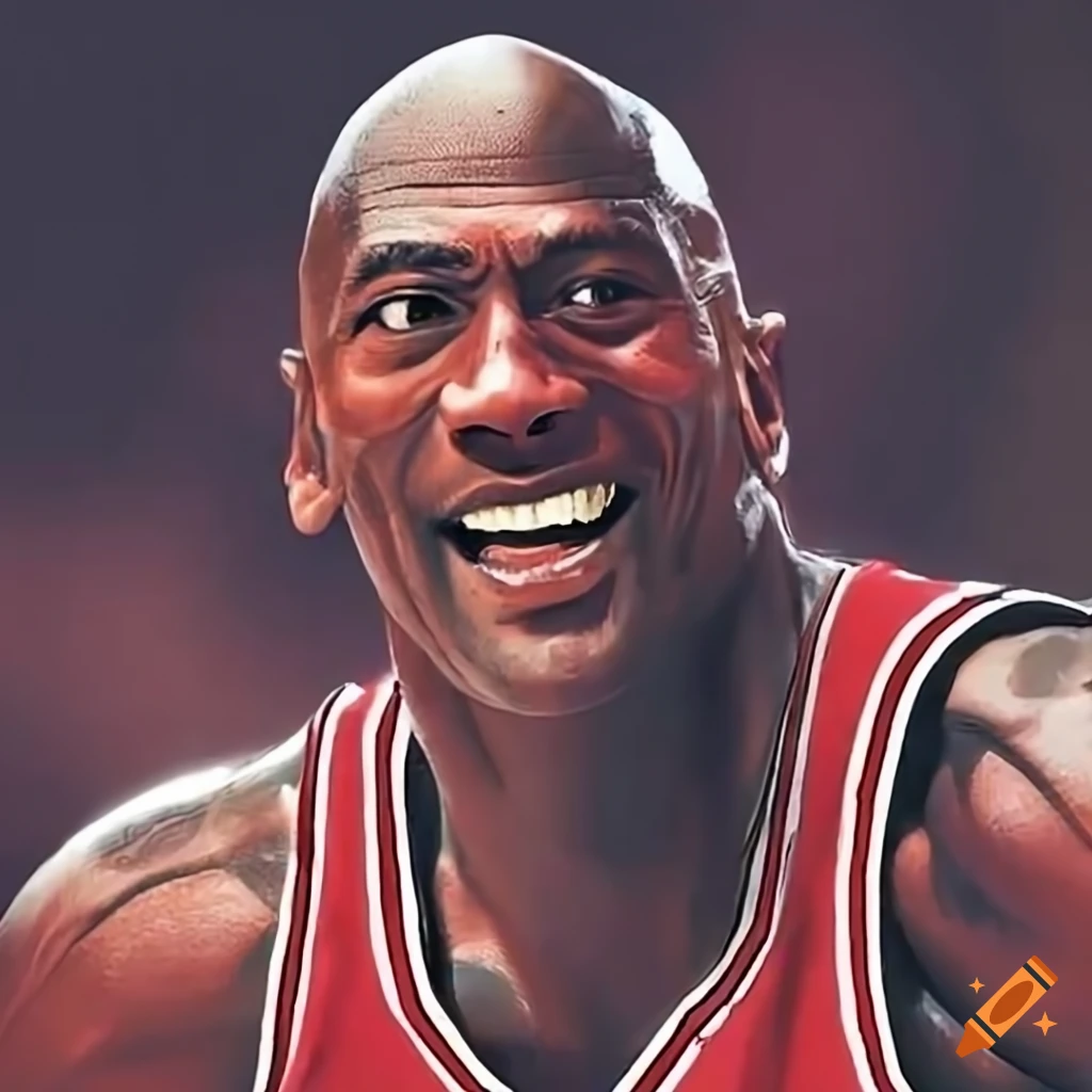Digital art of combined image of michael jordan and dwayne johnson on ...
