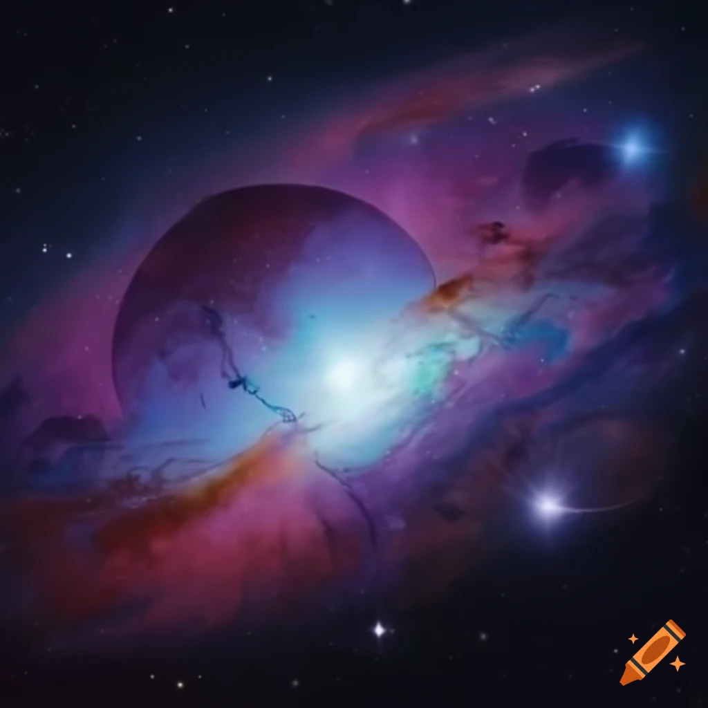 Conceptual illustration of the end of the universe on Craiyon