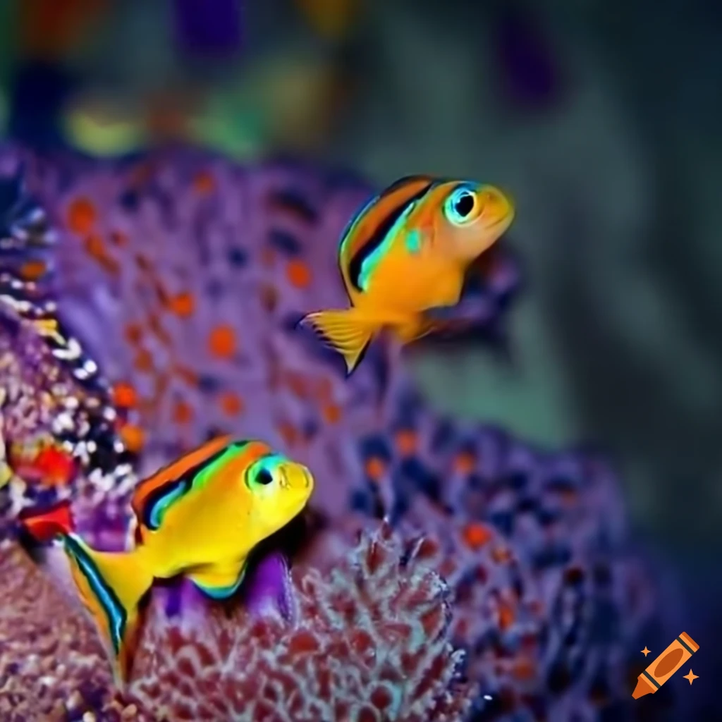 Group of exotic fish in a mesmerizing underwater world on Craiyon