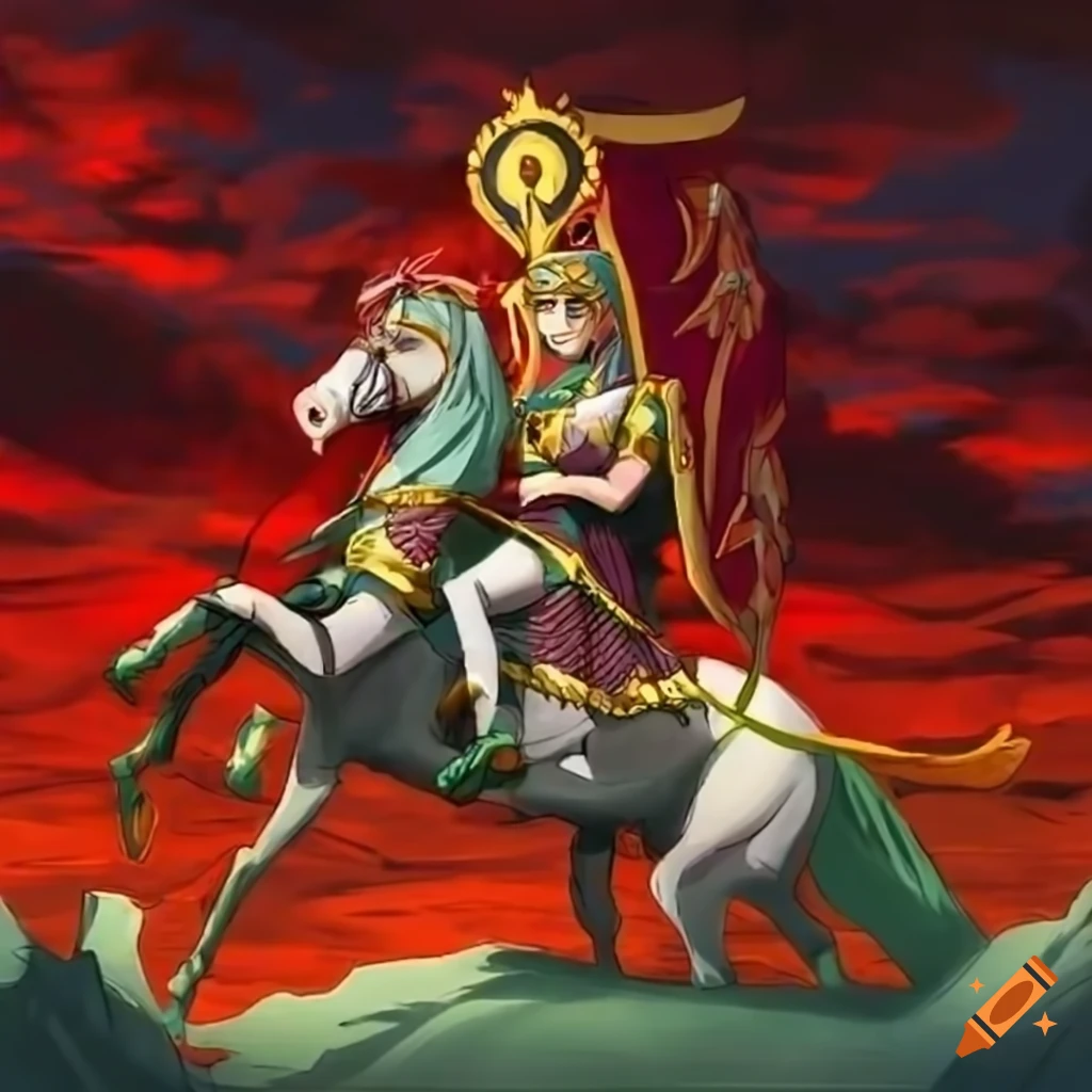 Saint Martin of Tours on horseback in anime style on Craiyon