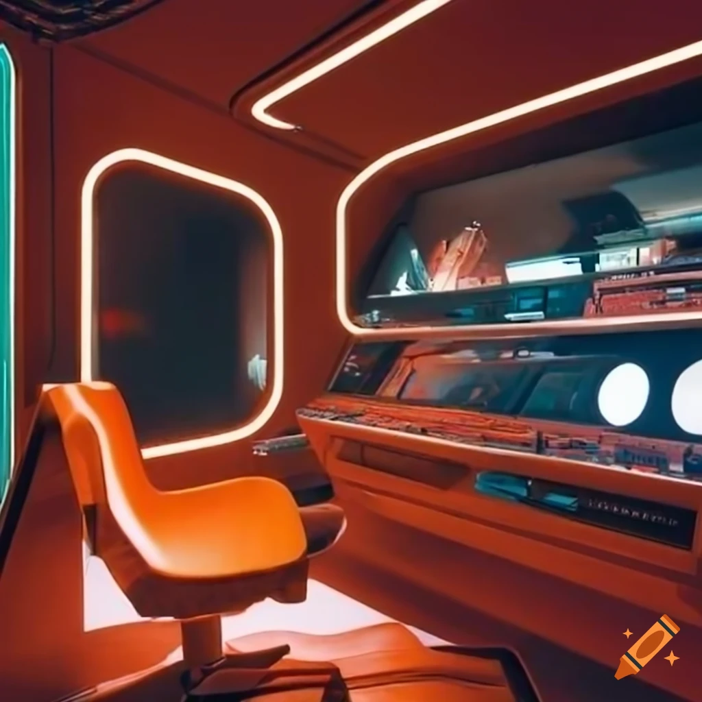 Space executive in luxury den overlooking futuristic metropolis on Craiyon