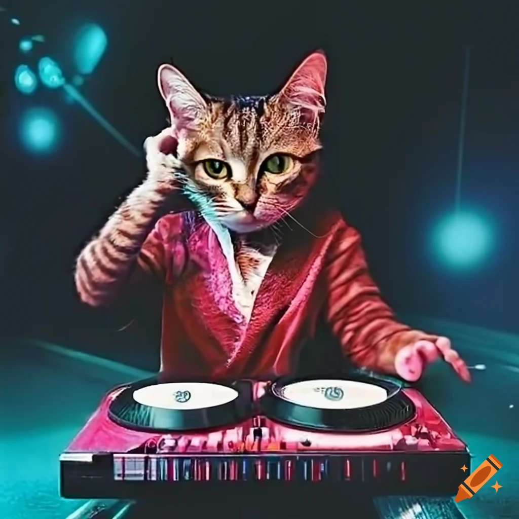 Cat djing on Craiyon