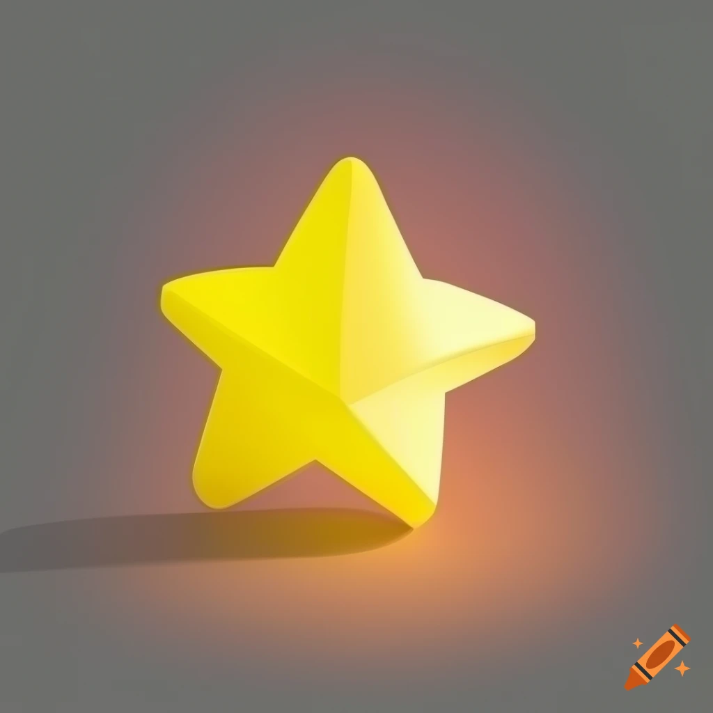Glowing yellow stars in isometric game icon with studio lighting on Craiyon