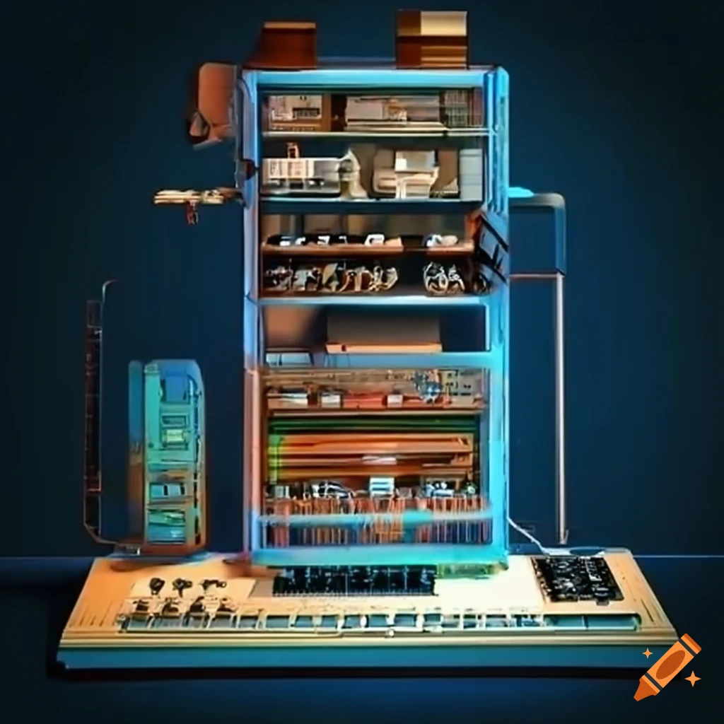 Rube goldberg computer contraption on Craiyon