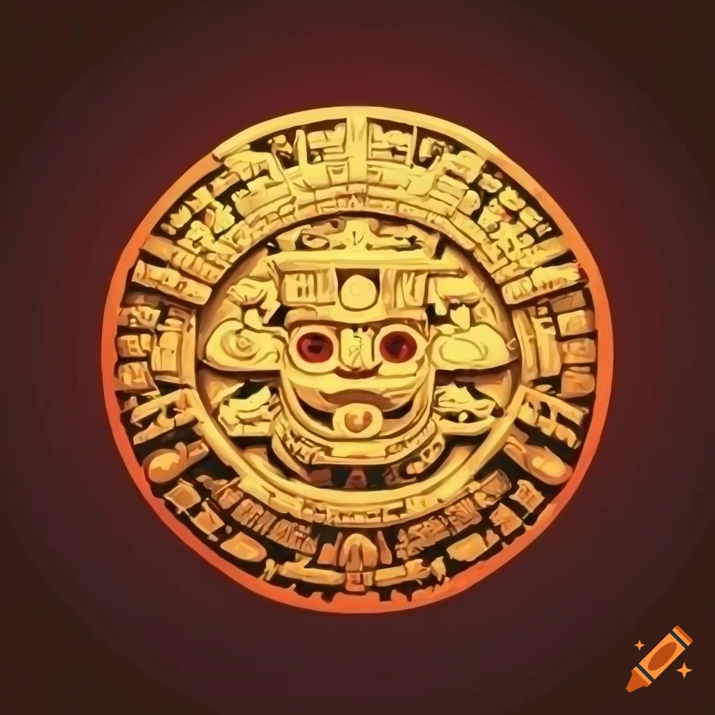 Aztec coin vector illustration on Craiyon