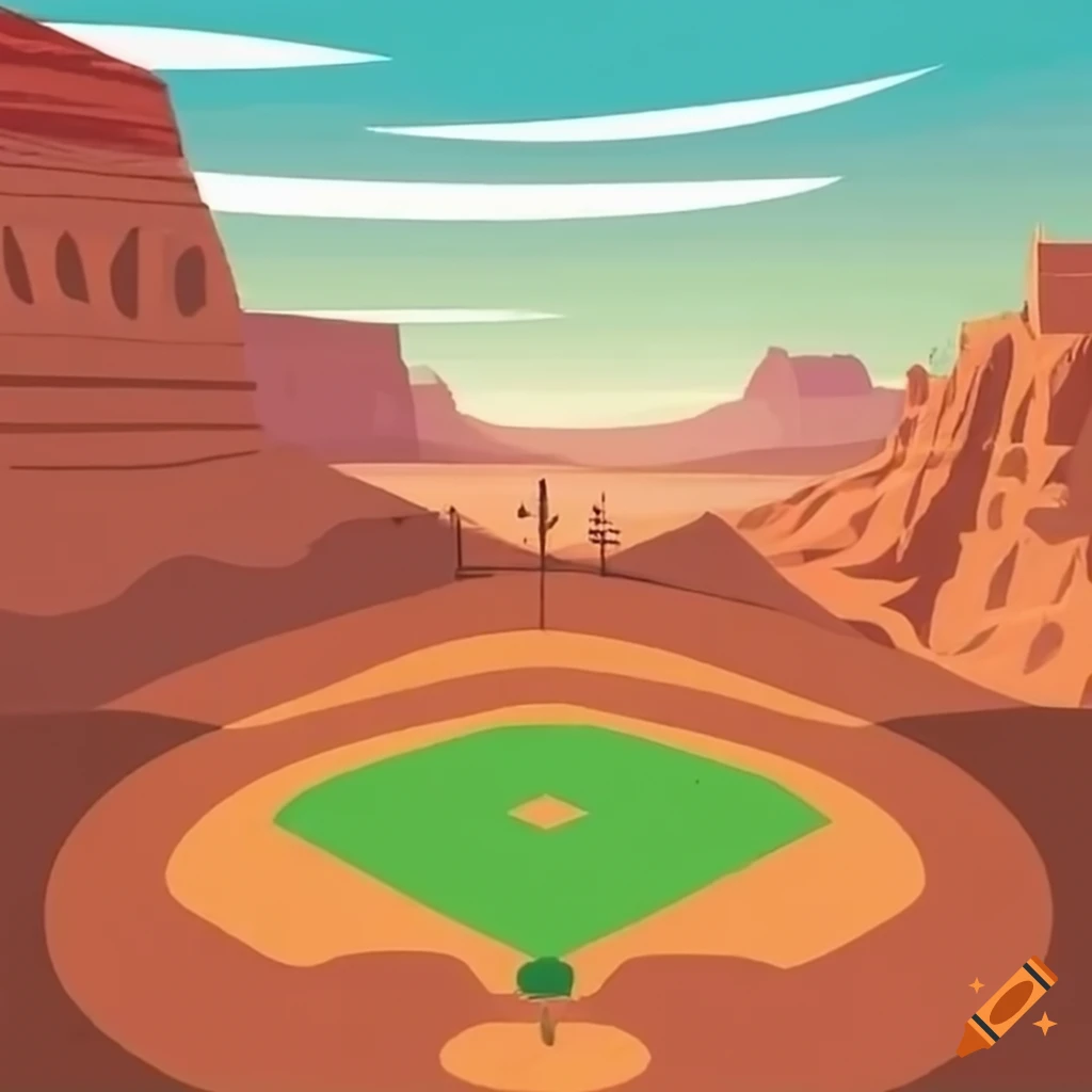 Baseball field in the sahara desert canyon on Craiyon