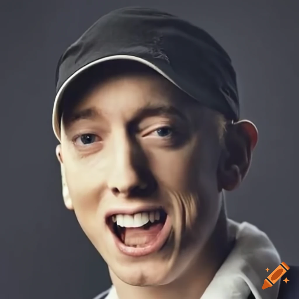 Eminem smiling on Craiyon