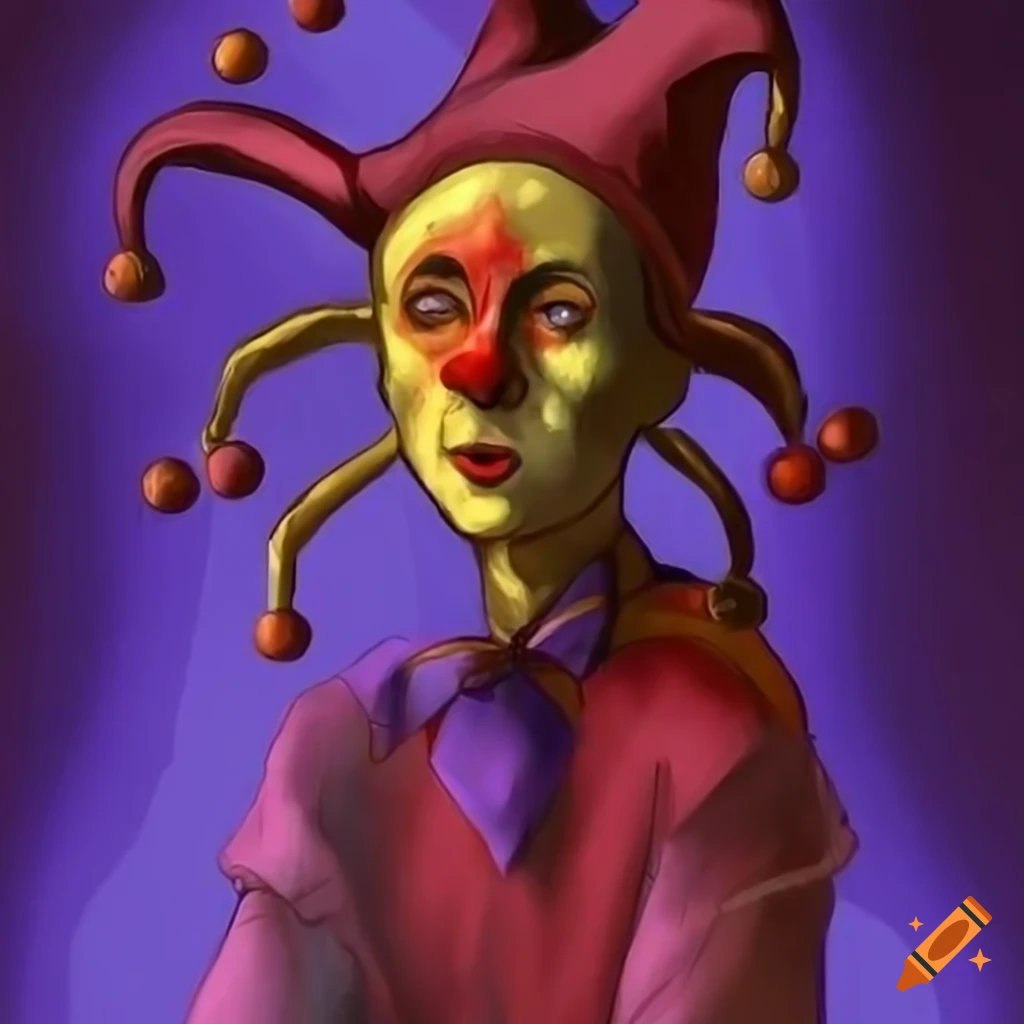 Lonely jester character on Craiyon