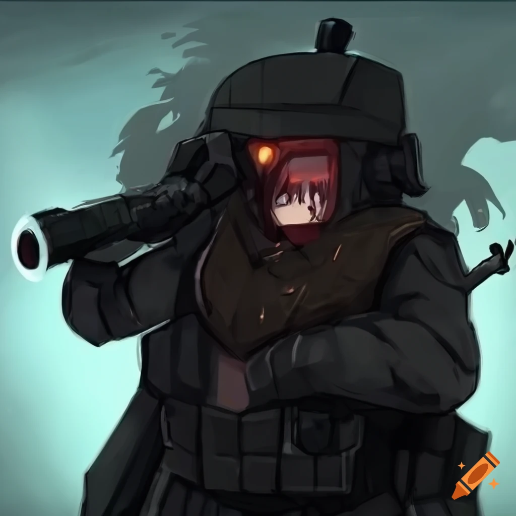 Anime style helghast heavy commander character on Craiyon