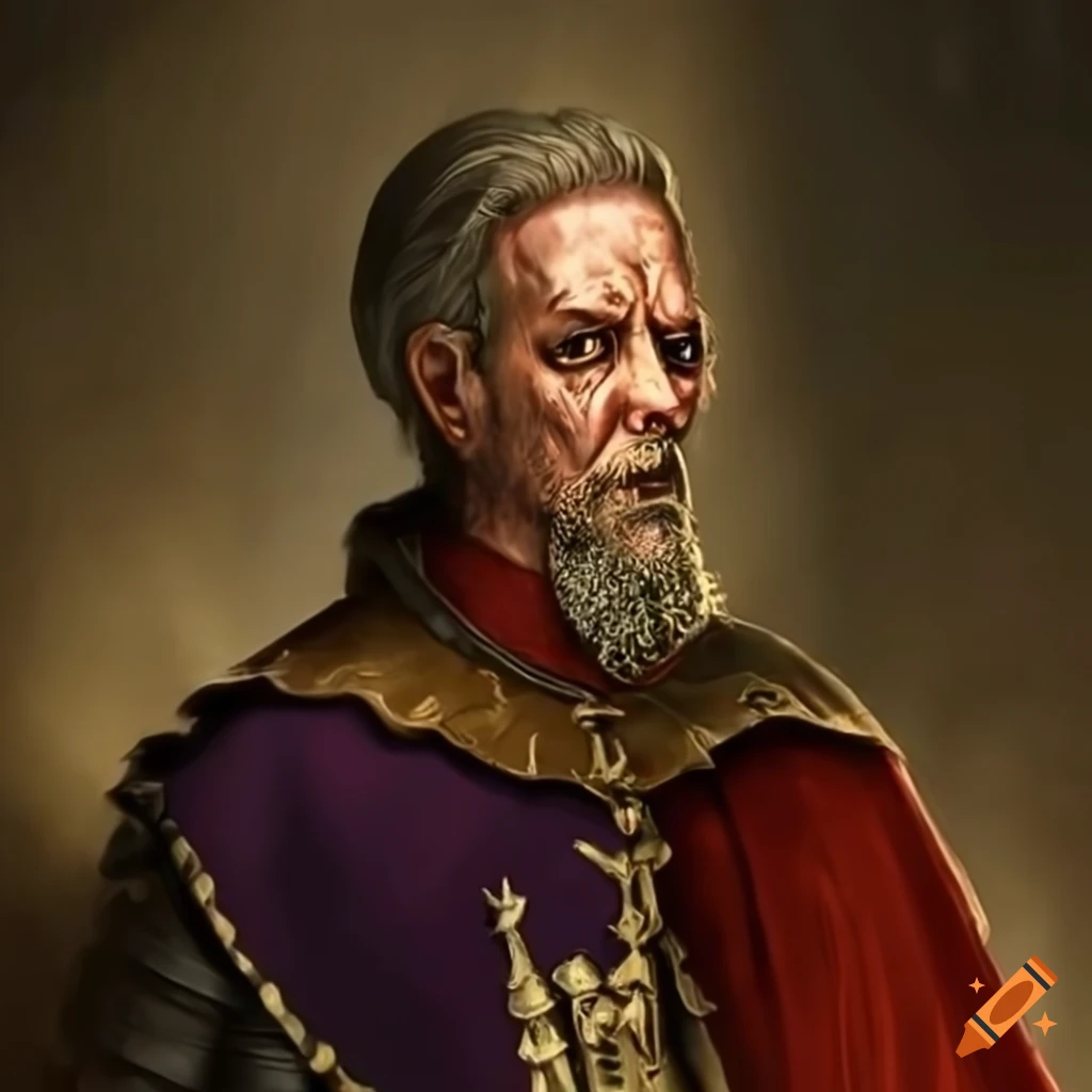 Stressed medieval baron on Craiyon