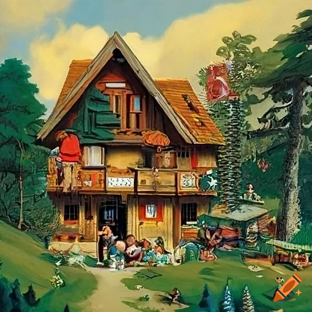 Artwork inspired by James Gurney scenery and Norman Rockwell's graphic ...