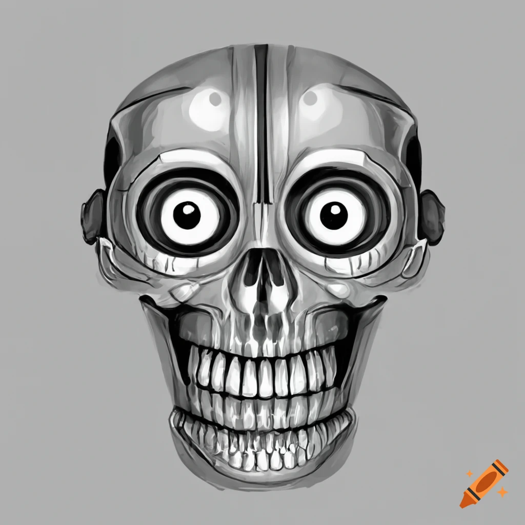 Cute robot skull on Craiyon