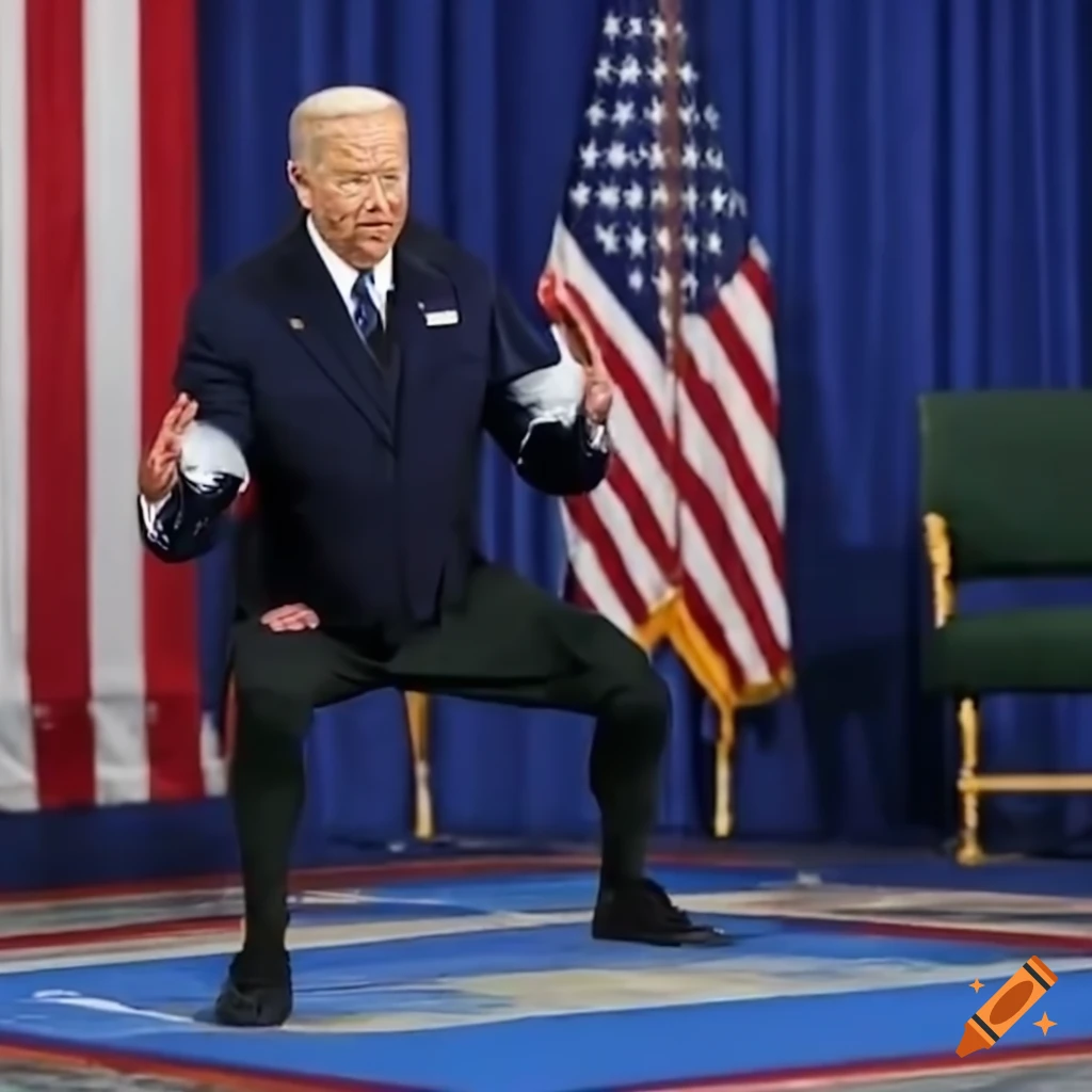 Joe biden doing squats on Craiyon