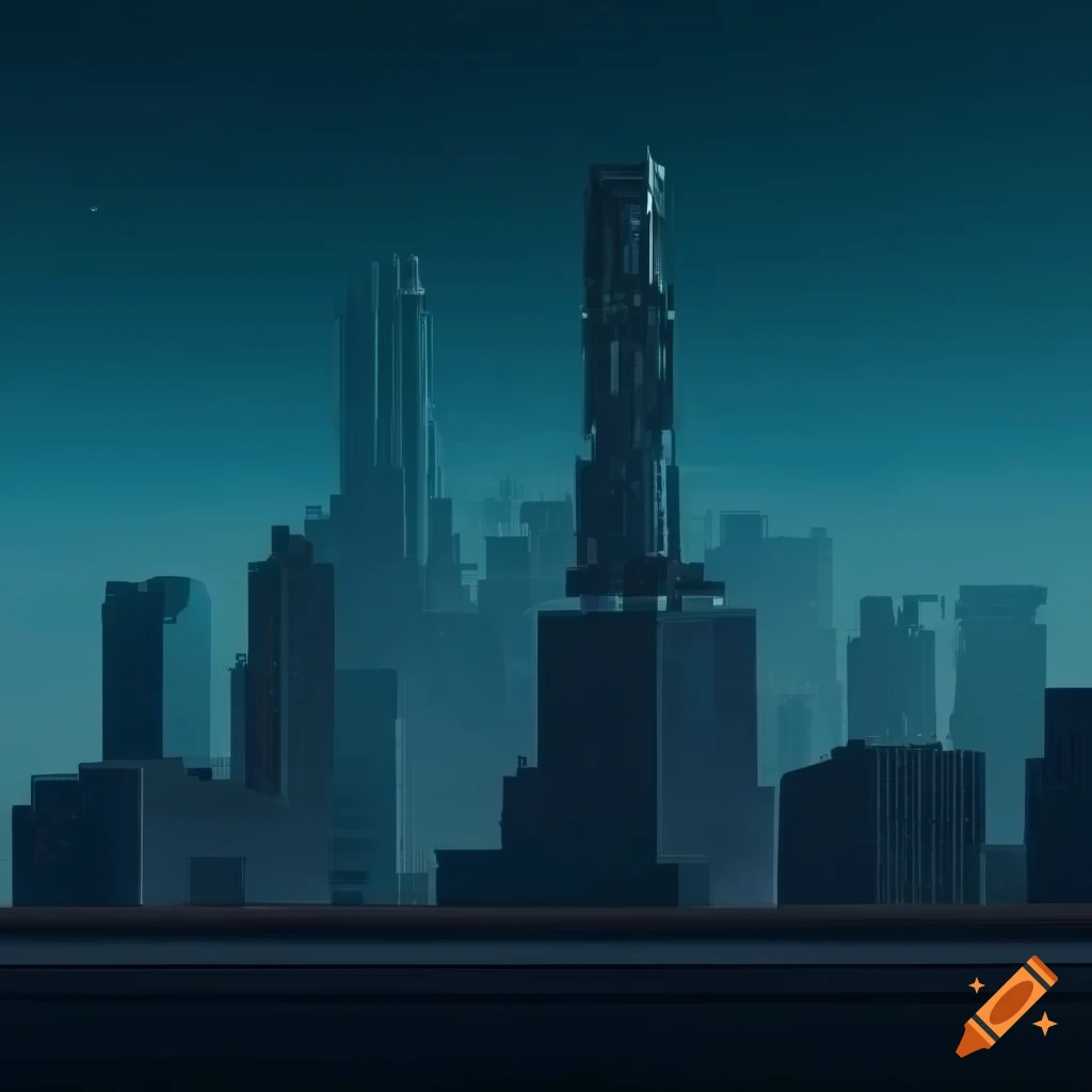 Futuristic industrial alien city skyline texture on Craiyon