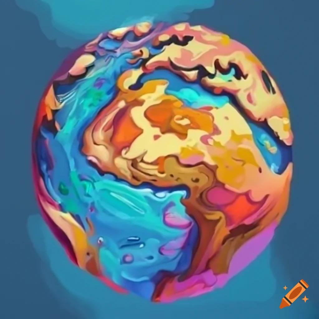 World map with cool YouTube design on Craiyon