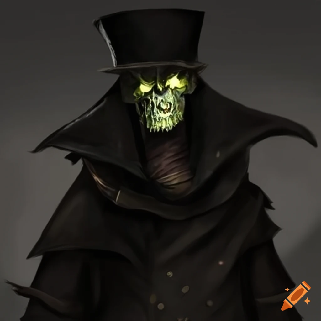 Undead in top hat and long coat on Craiyon