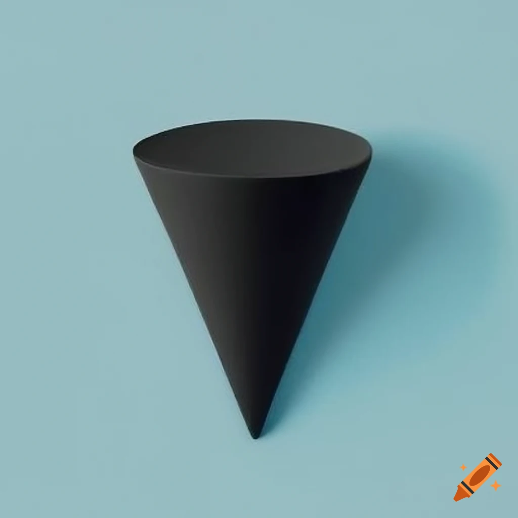 Black cone with smooth shapes and a sharp point on Craiyon