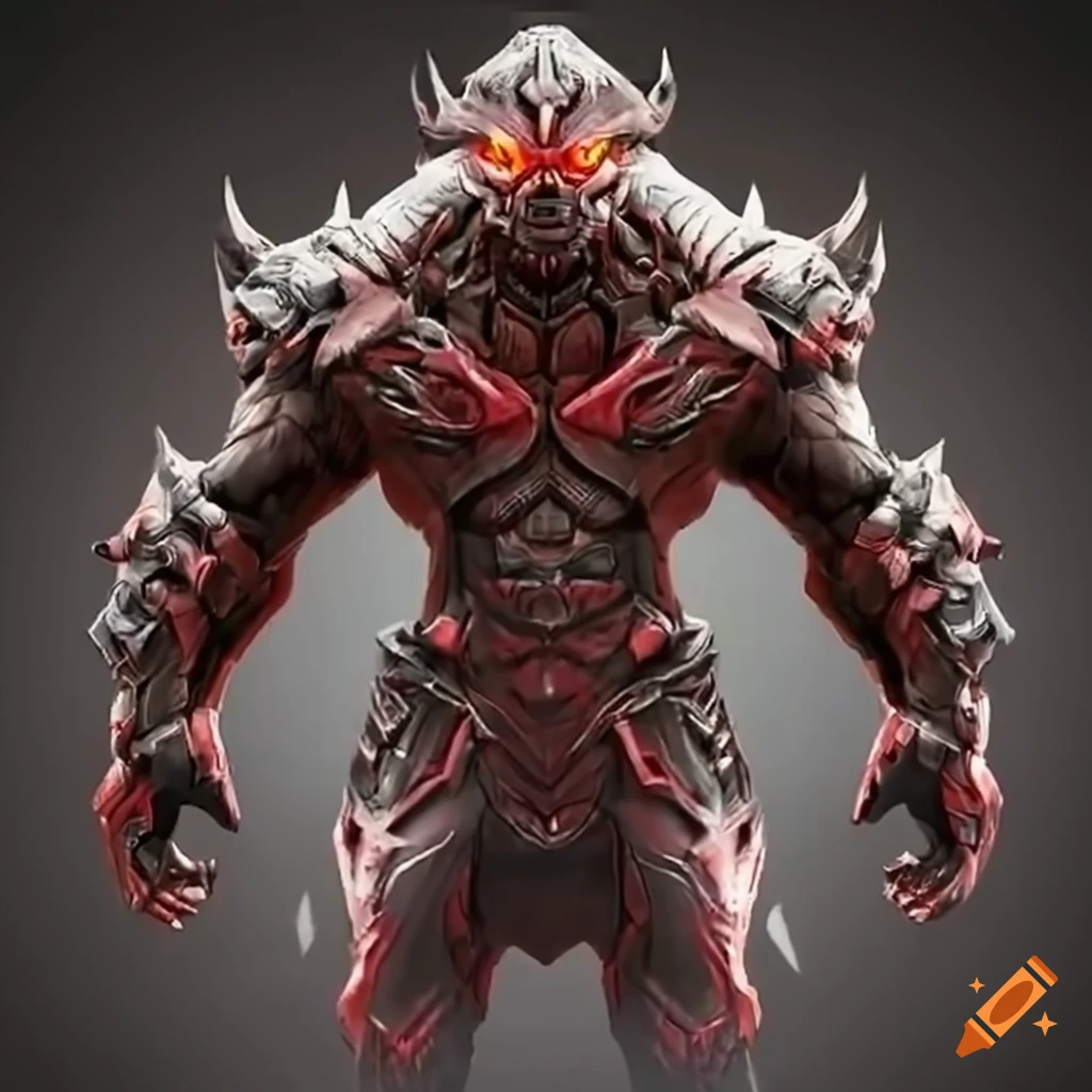 Advanced technology bulky devil armor for video game on Craiyon