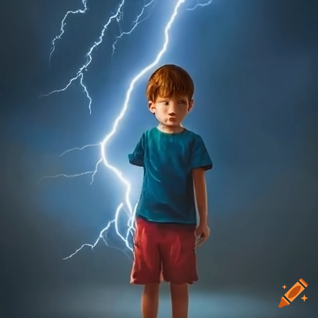 Boy struck by lightning on Craiyon