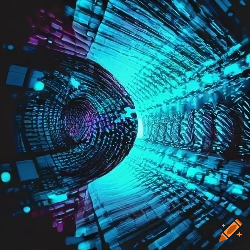 Abstract vr concept with computer technology on Craiyon