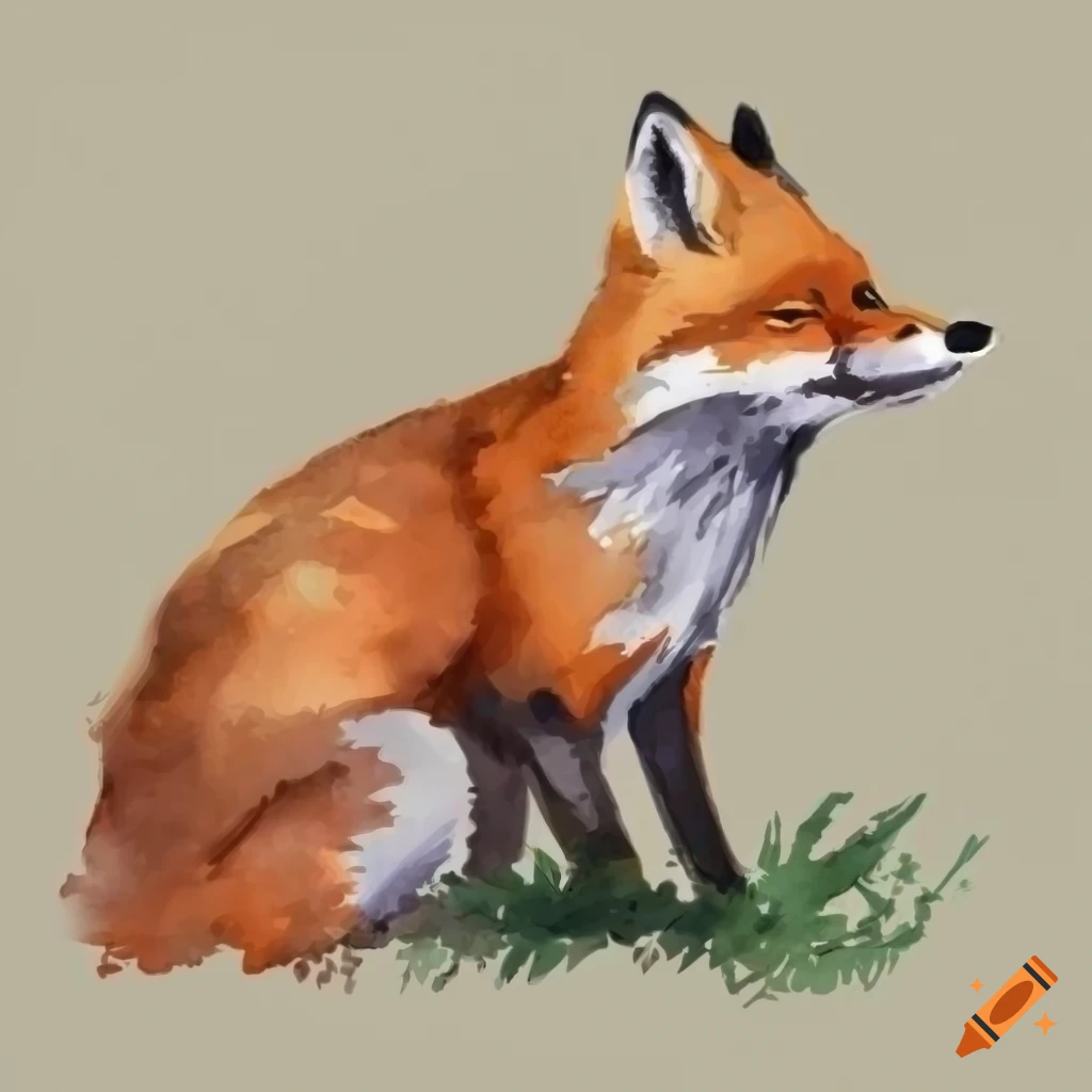 Laughing fox sitting with transparent background on Craiyon