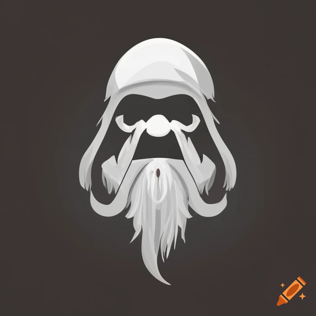 Minimalist white beard pirate logo on Craiyon