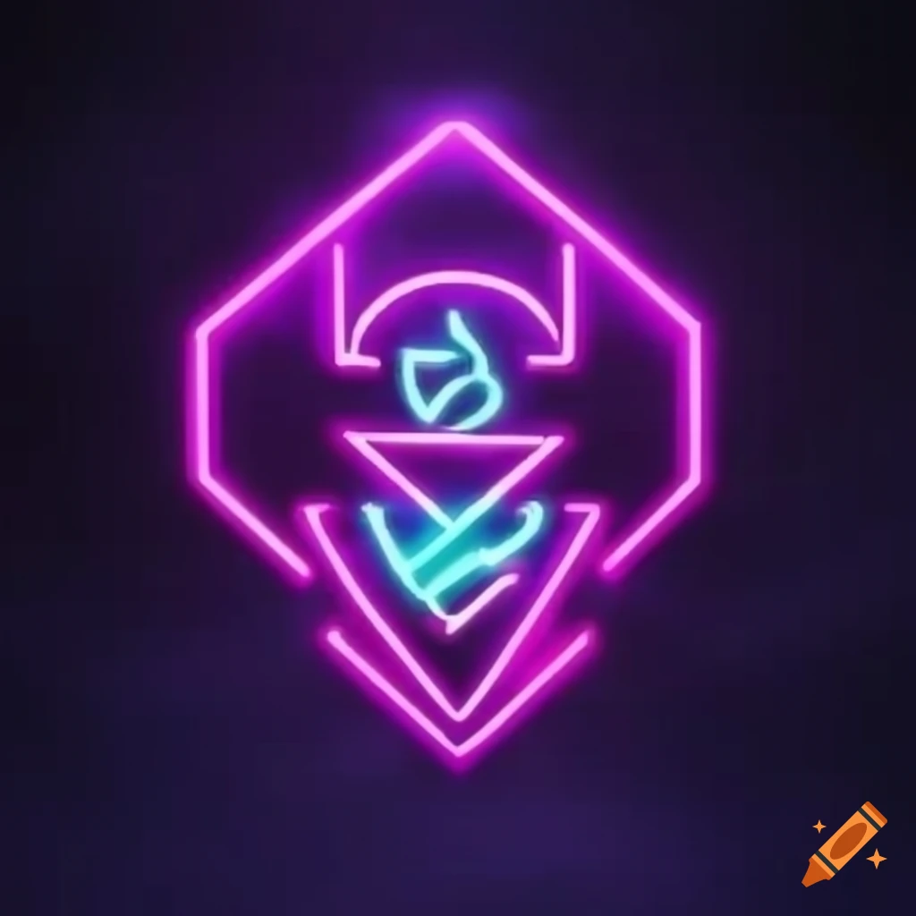 Neon logo with gujjus and esports text for a team on Craiyon