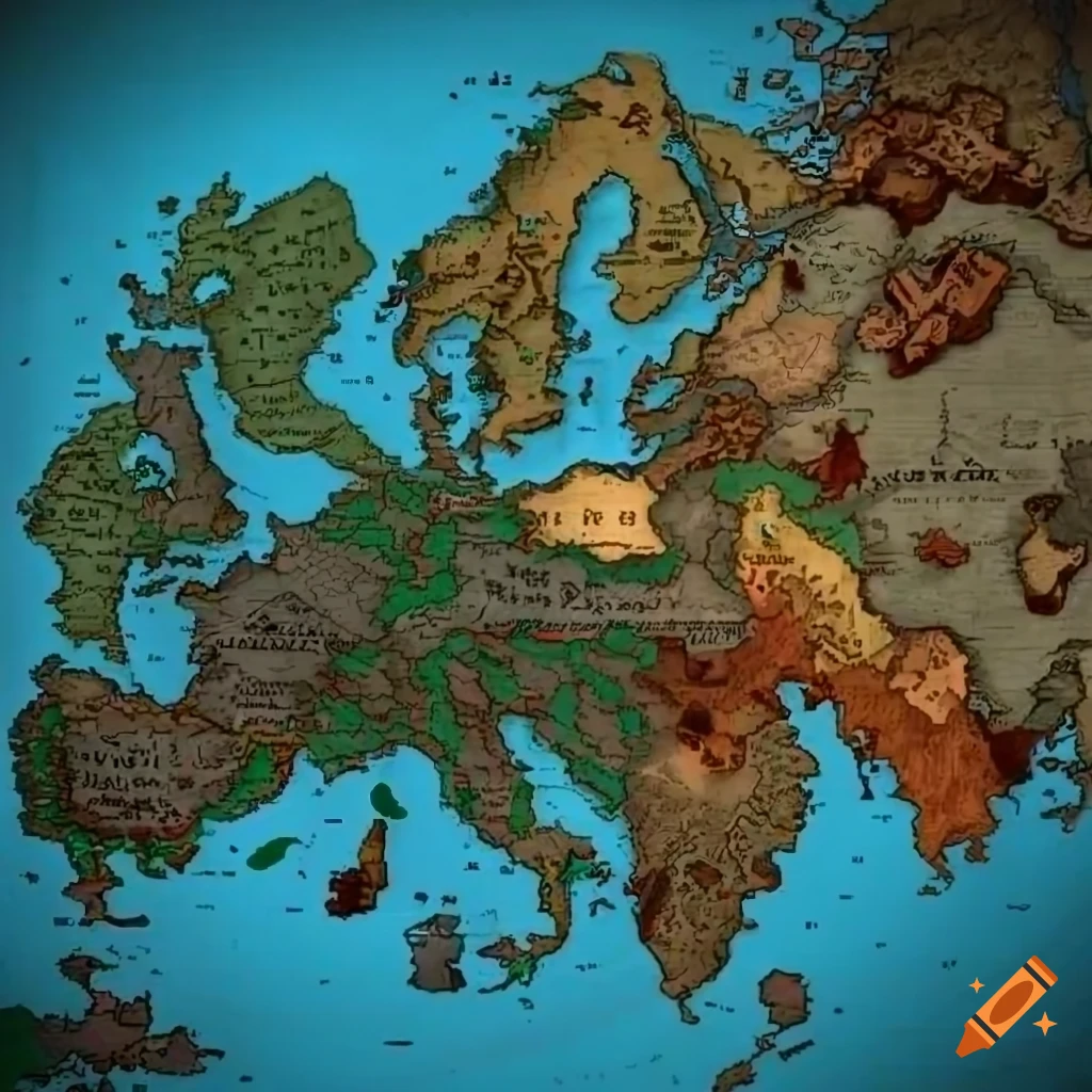 Fantasy world map for rpg on Craiyon