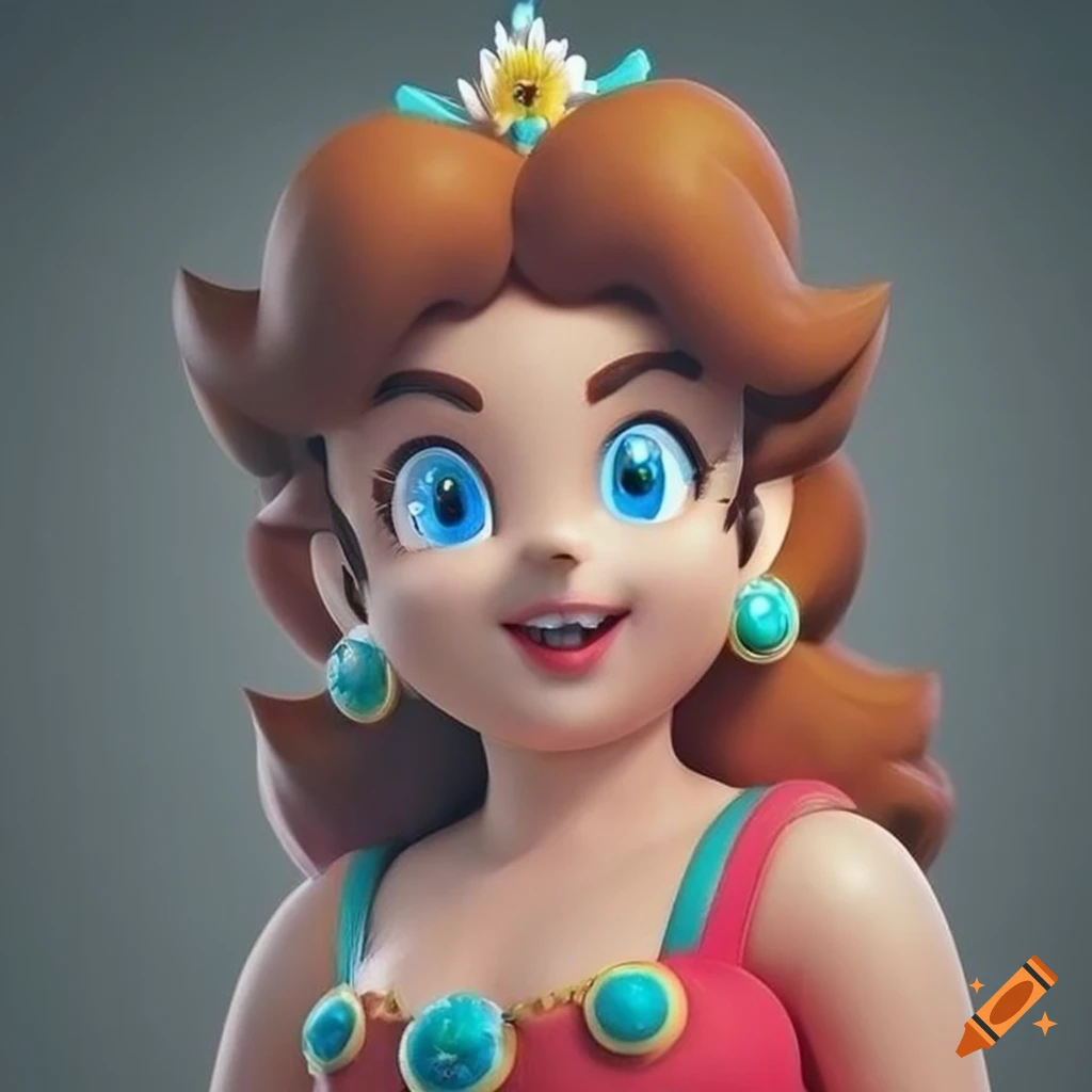 Portrait of Princess Daisy in high-resolution 4K detail on Craiyon